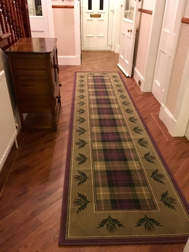 Heather Green Thistle Border Rug